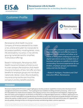 Customer Profile: Renaissance Life & Health - EIS