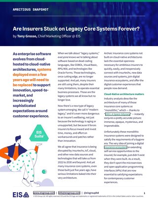 Are Insurers Stuck on Legacy Core Systems Forever? - EIS